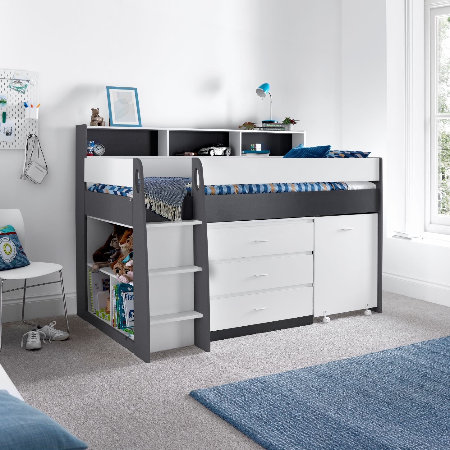 Wooden Mid Sleepers | White wooden mid sleeper | Wooden mid sleeper bed