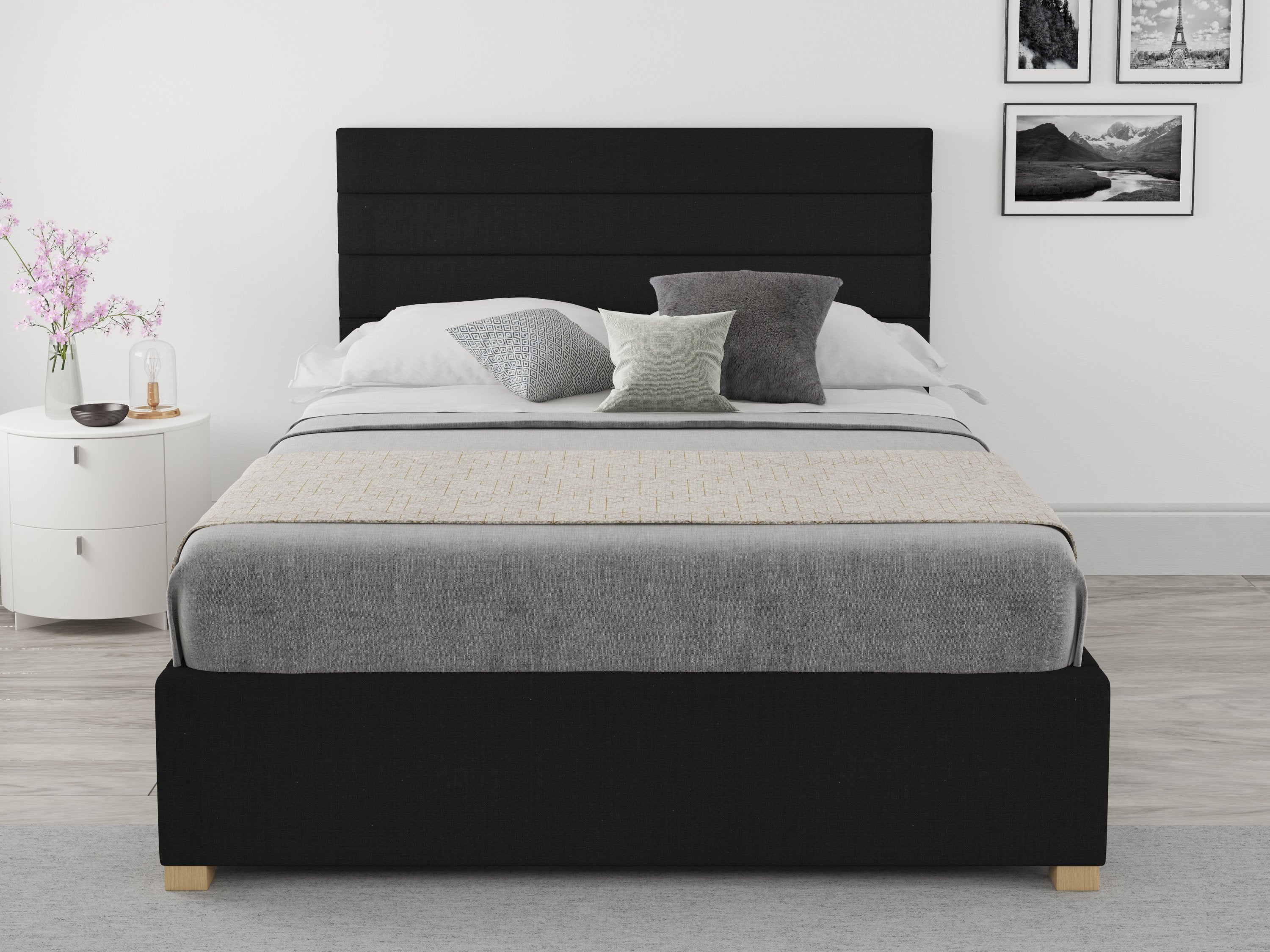 Black Small Double Beds | Small double black metal bed frame | Black ...
