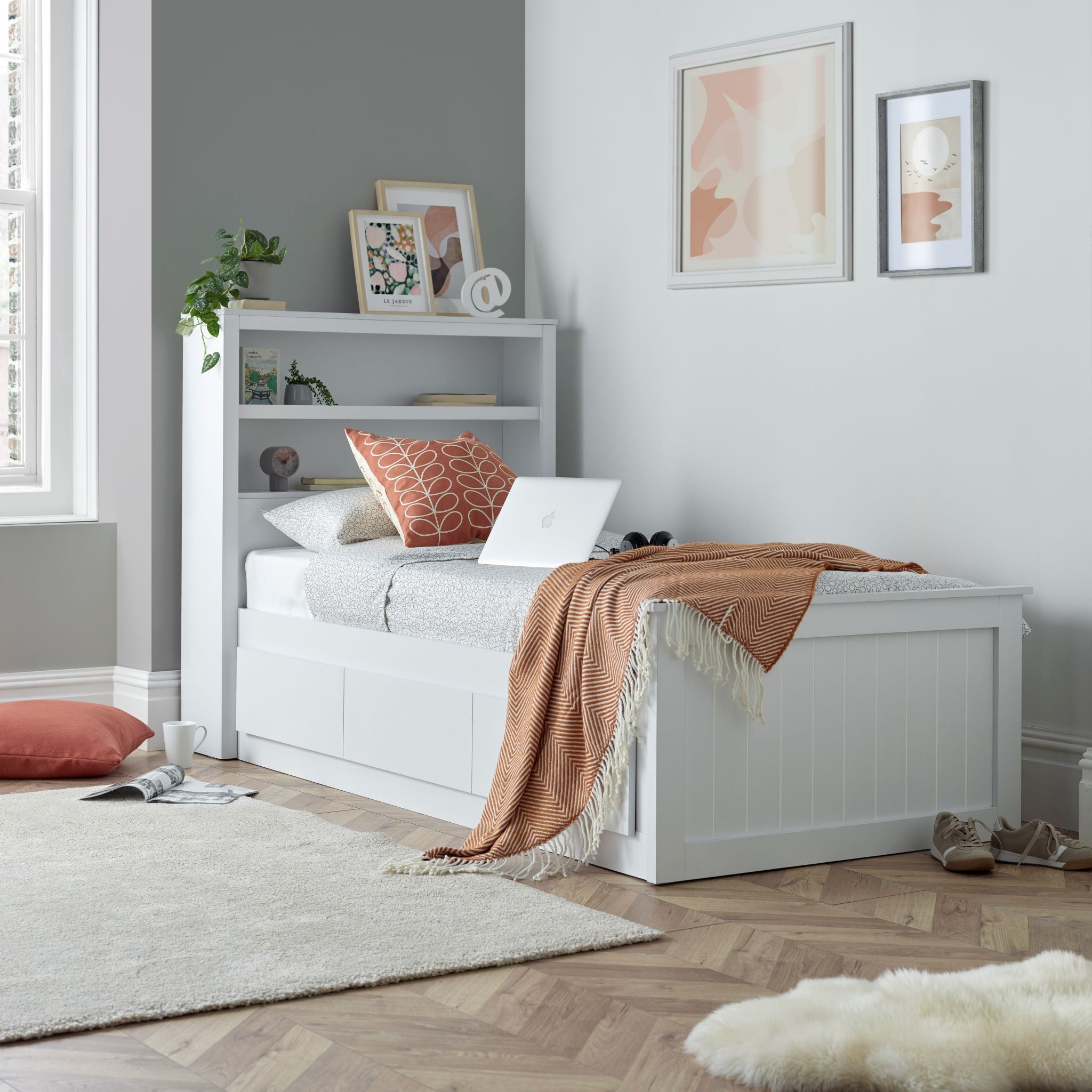 Bedmaster Enzo White Wooden 3 Drawer Storage Bed - FREE DELIVERY