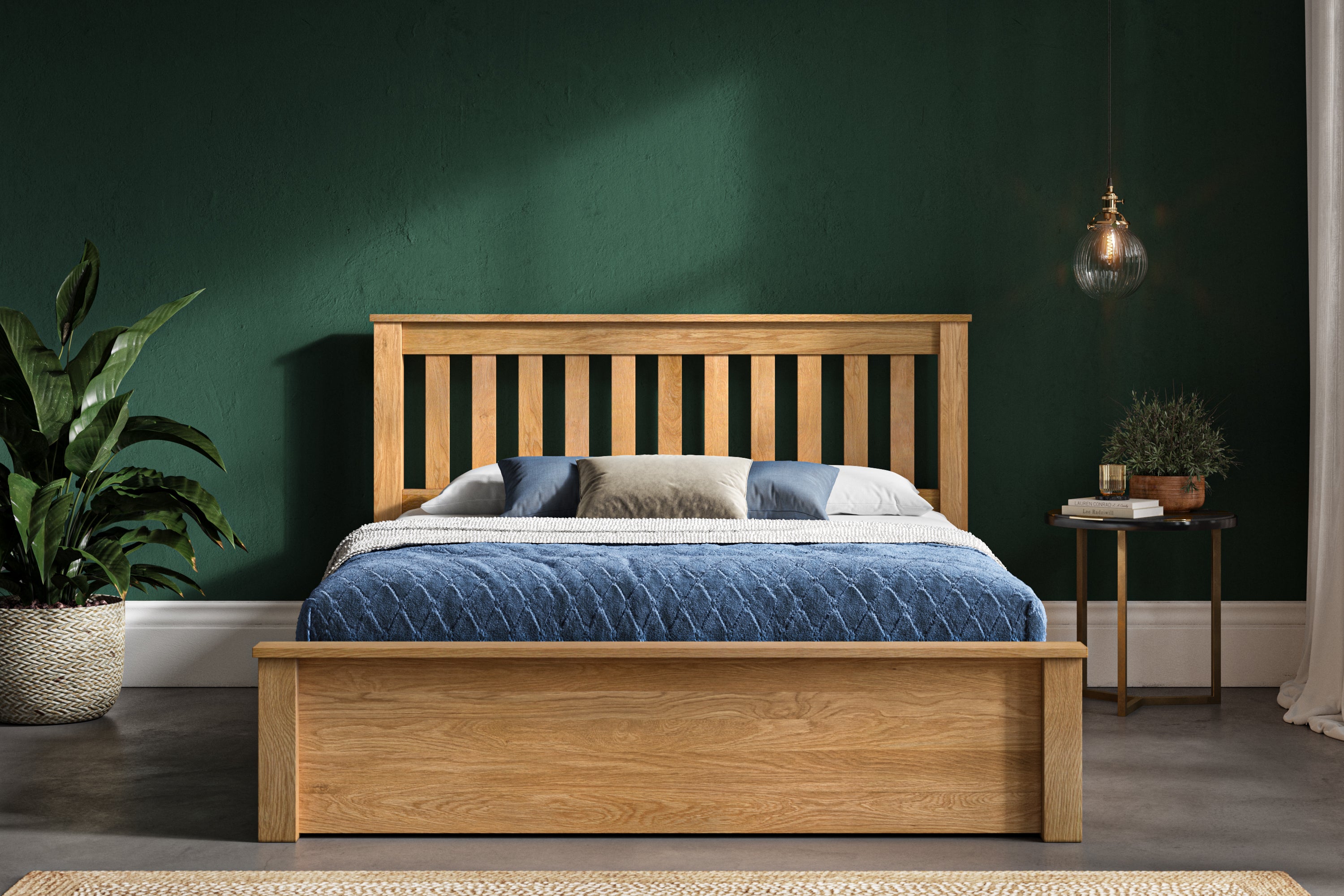 Emporia Beds Monaco Solid Oak Ottoman Bed - Free Delivery