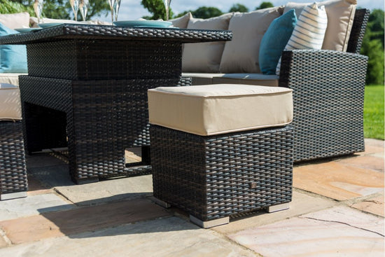 Maze Rattan Kingston Corner Dining Set With Rising Table - FREE DELIVERY