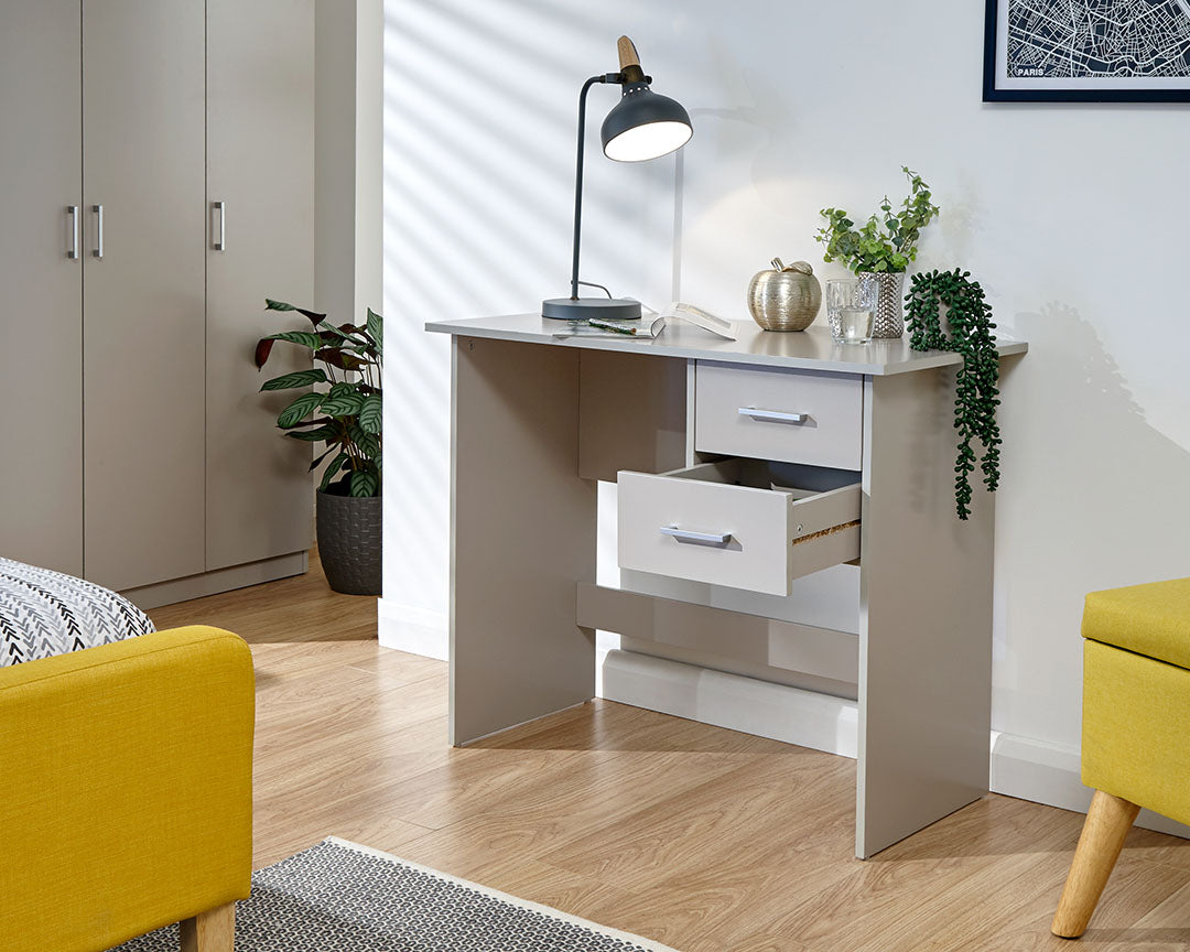 GFW Panama 2 Drawer Desk - FREE DELIVERY